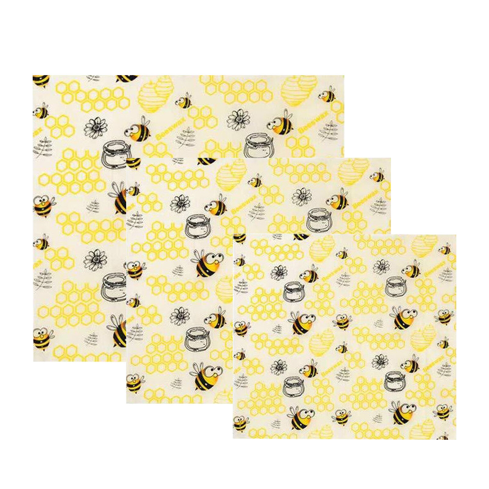 Beeswax Food Wraps Wrapper Cotton Beeswax Washable Food Storage Sandwich Bread Fruit Vegetables S/M/L 3 Size 1# 2# 3# 4# Color 1Pack 3 pcs 210*180*20mm Package Size 100g Package Weight