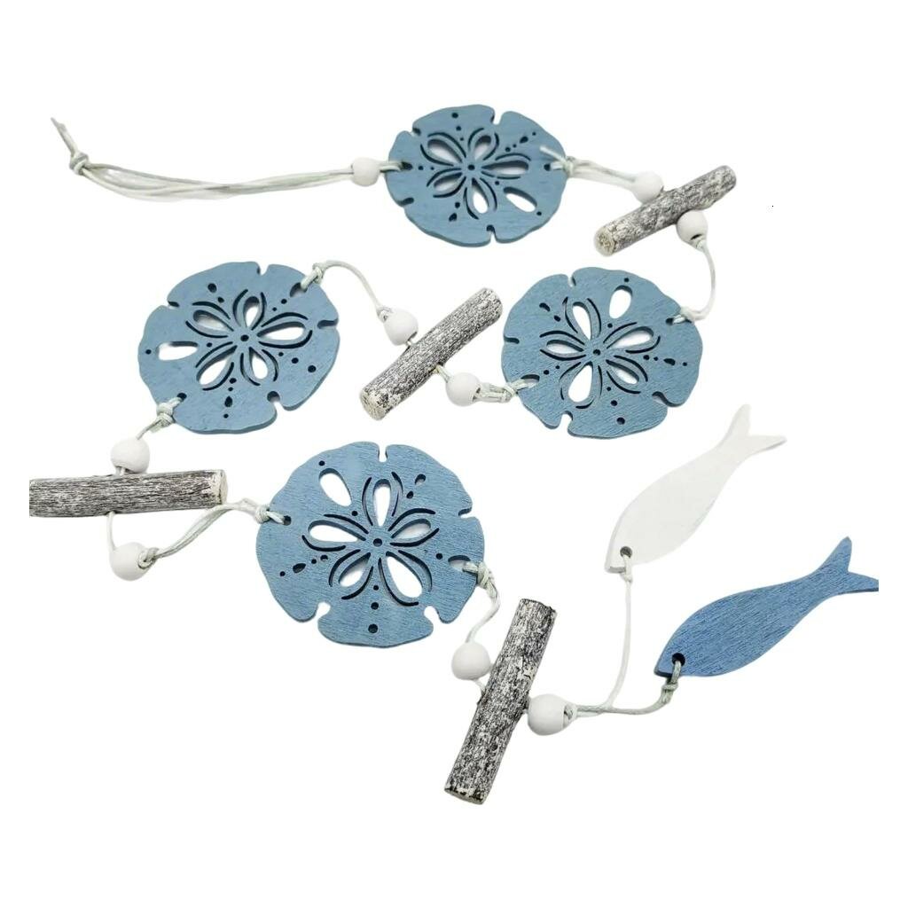 Морские ракушки на деревянной подвеске для дома, Круглая оболочка