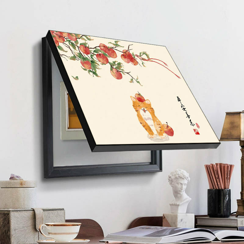 Декоративная картина для электрического счетчика в гостиной, офиса, чайной комнате в китайском стиле, скрывающая слабый ток, картина для скрытия неприглядного распределительного короба, подвесная картина