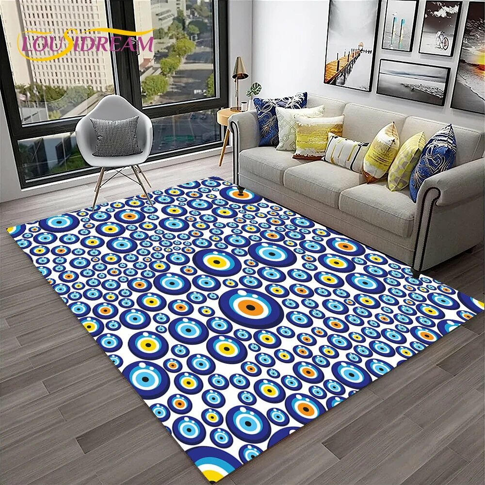 Ковёр с изображением сглаза LOUSIDREAM Синий, 70x100cm, 6