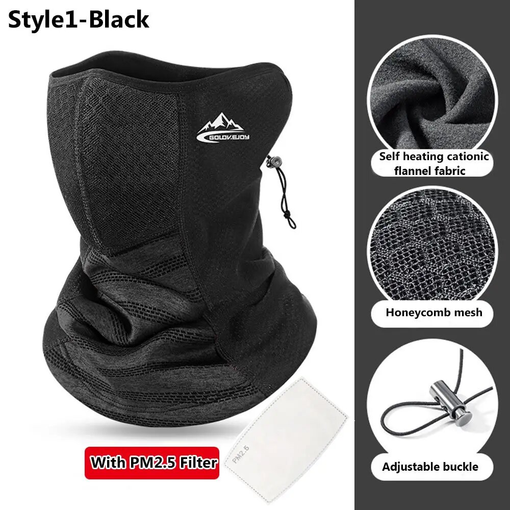 Зимние беговые маски для лица, новинка, теплая маска на шею для катания на лыжах, езды на велосипеде, шарф, накидка на уши, флисовая Спортивная маска для сноуборда Черный, black-style1