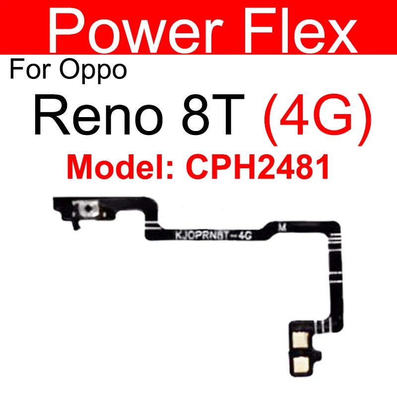 Гибкий кабель регулировки громкости для OPPO Reno 8 8 Pro Plus 8T 8Lite 8Z 4G 5G Вкл. Выкл. Ключ громкости питания Боковая кнопка Замена гибкого кабеля
