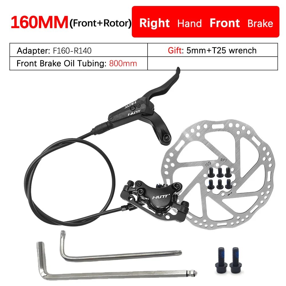 Гидравлический тормоз NUTT A2 MTB, масляные диски для велосипеда, рычаг, 2 поршня, 160 мм, 180 мм, ротор, передний и задний суппорт, левый и правый для деталей велосипеда