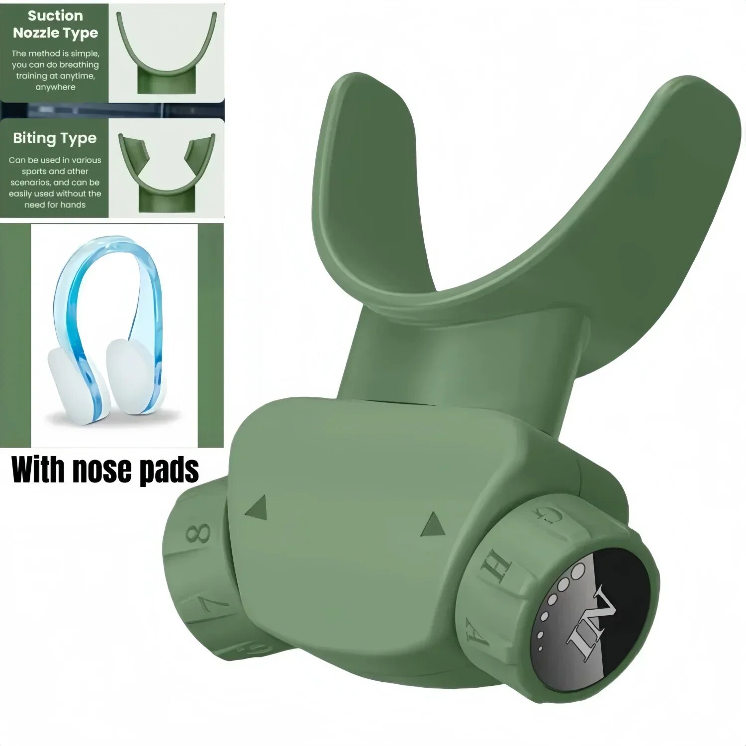 Портативный дыхательный тренажер Professional Зеленый, зеленый