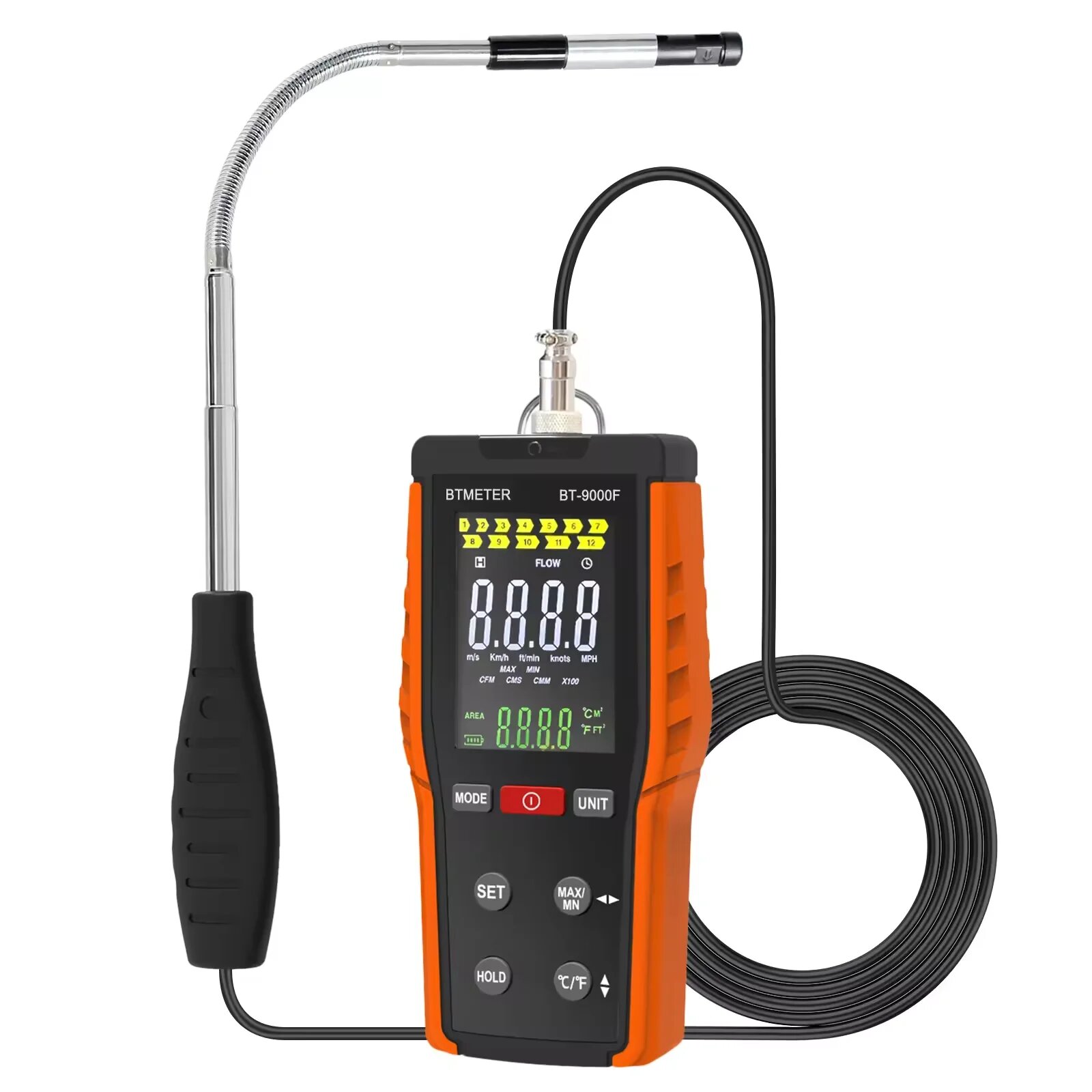 Анемометр BTMETER BT-9000F, оранжевый