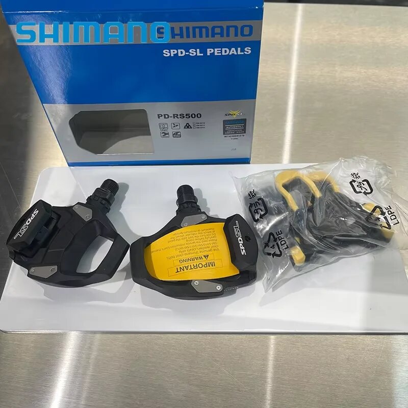Педали Shimano PD-RS500 черные алюминиевые Желтый, PD-RS500