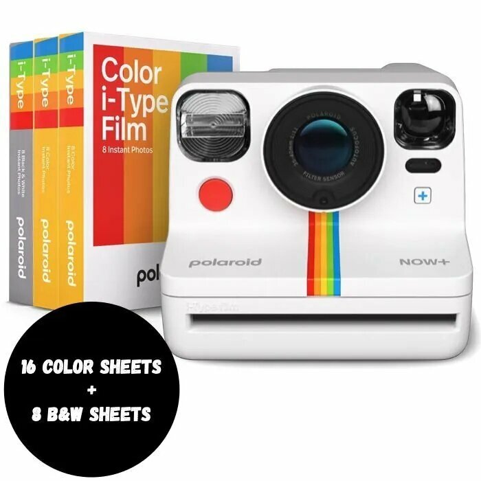Фотоаппарат мгновенной печати Polaroid Now Plus (Now+) 5 объективов 16 цветныx пленок 8 черно белыx