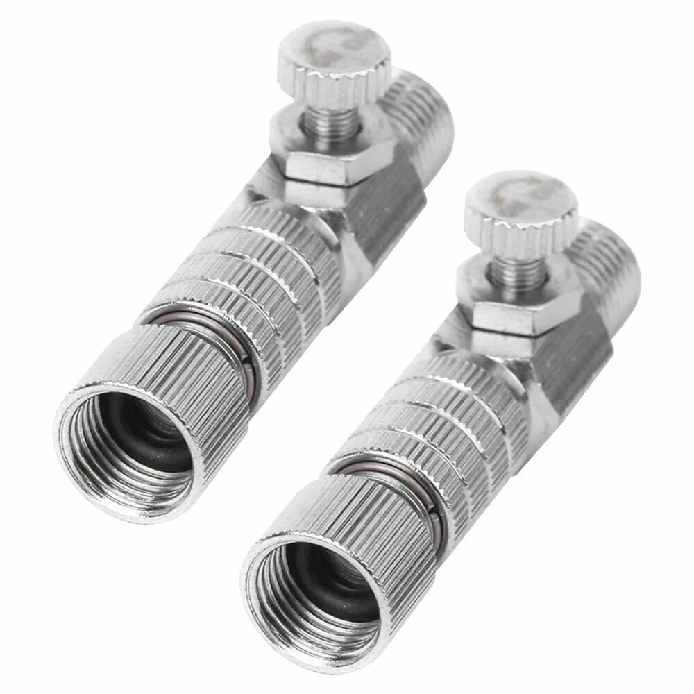 Металлические быстроразъёмные соединители для аэрографа с клапаном регулировки потока, 2 шт