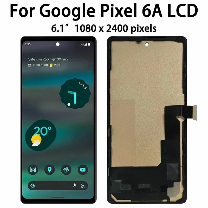 6,1-дюймовый TFT LCD-дисплей для Google Pixel 6A, GX7AS, GB62Z, G1AZG, GB17L, сенсорный экран, панель управления, без отпечатков пальцев.