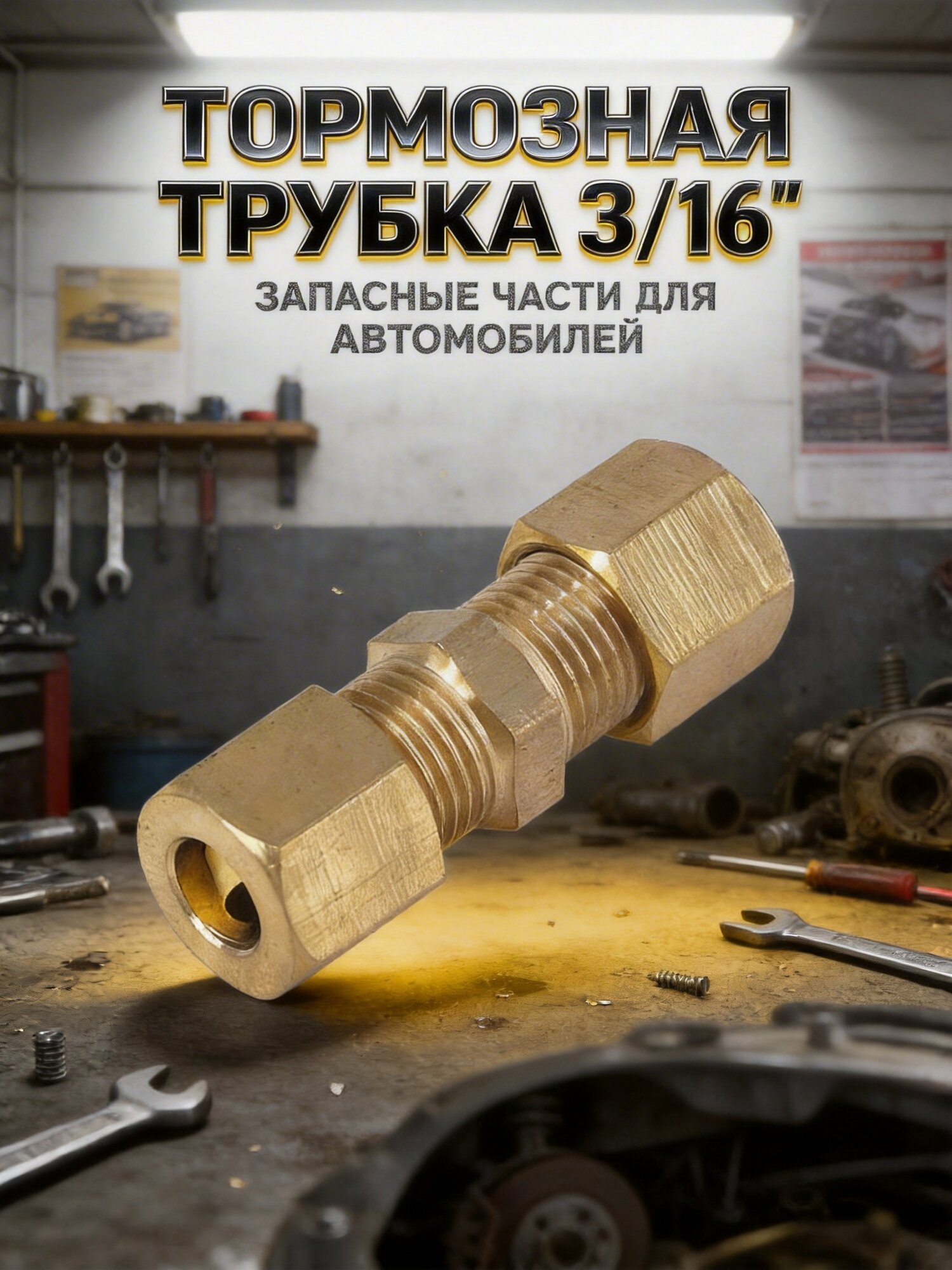 Трубка тормозная автомобильная 3/16 OD, запасная часть с латунным прижимом и антикоррозионными элементами, соответствует SAE и ISO
