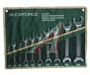 Набор ключей рожковых 8-36мм 10 предметов на полотне ROCKFORCE