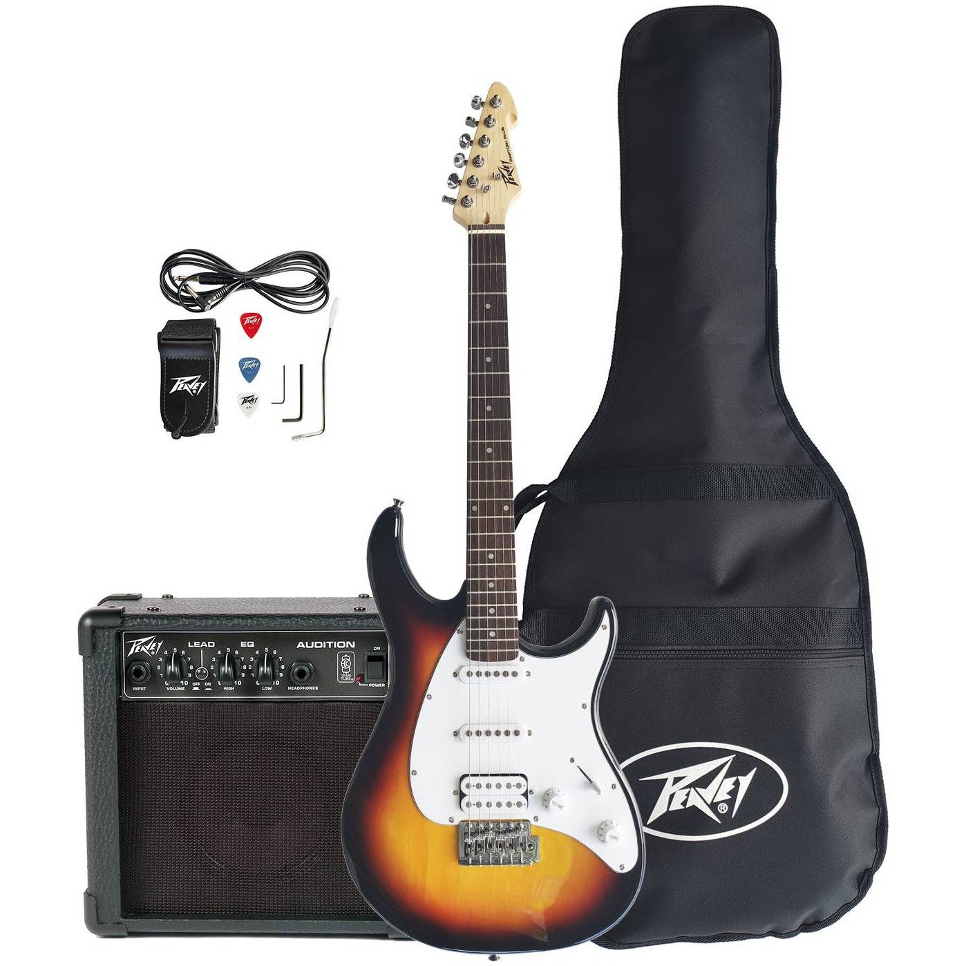 Электрогитара в комплекте PEAVEY Raptor Plus Pack Sunburst (w/ Audition)