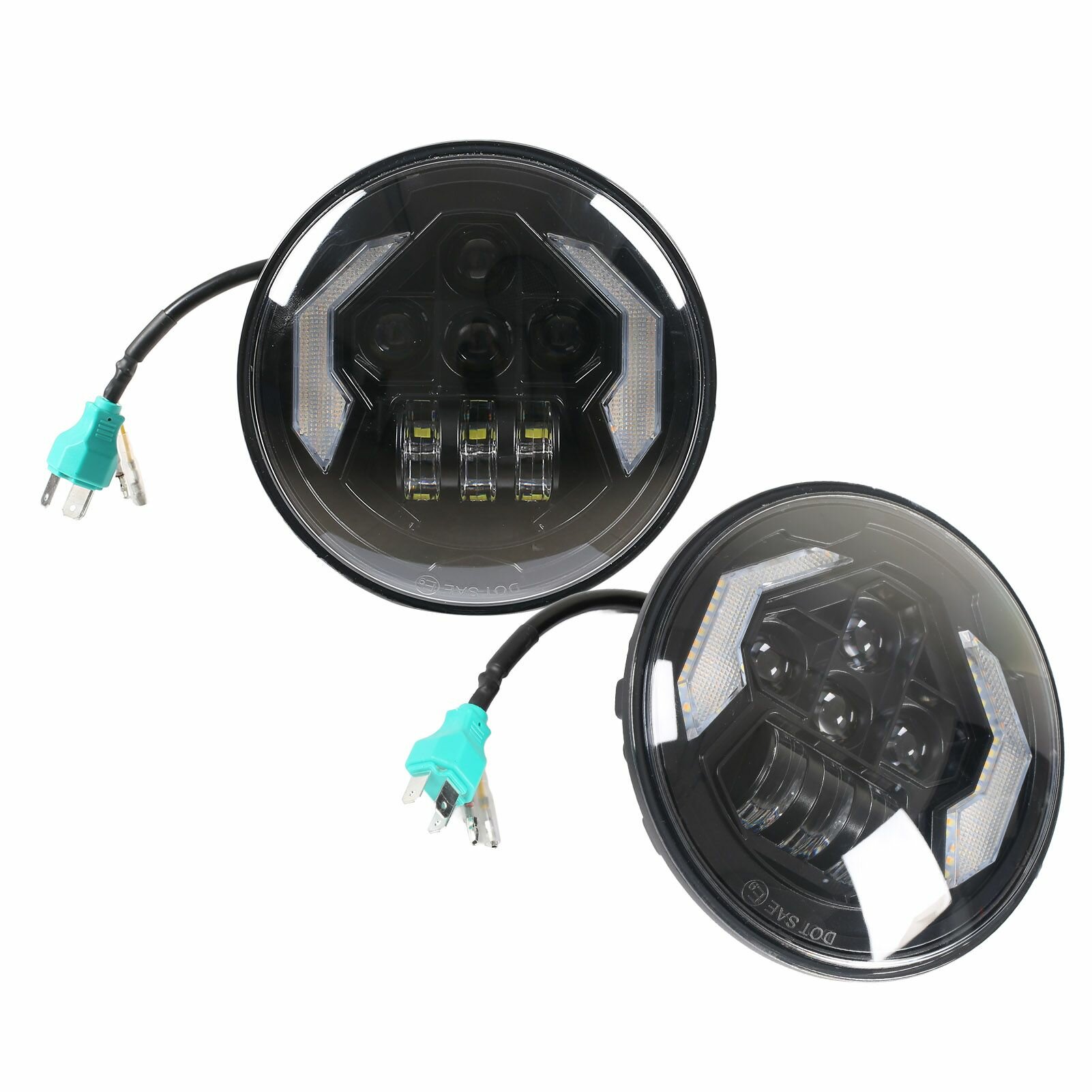 7-дюймовые круглые светодиодные фары дальнего и ближнего света дневные ходовые огни IP67 водонепроницаемые для автомобиля мотоцикла 2 шт.