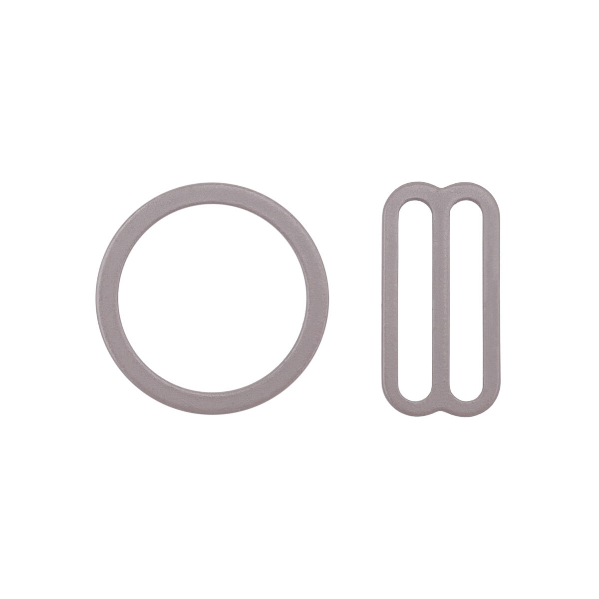 Набор металлической фурнитуры для бюстгальтера, цвет 1645 шиншилла (кольцо 18 мм - 4 шт, регулятор 19 мм - 4 шт)