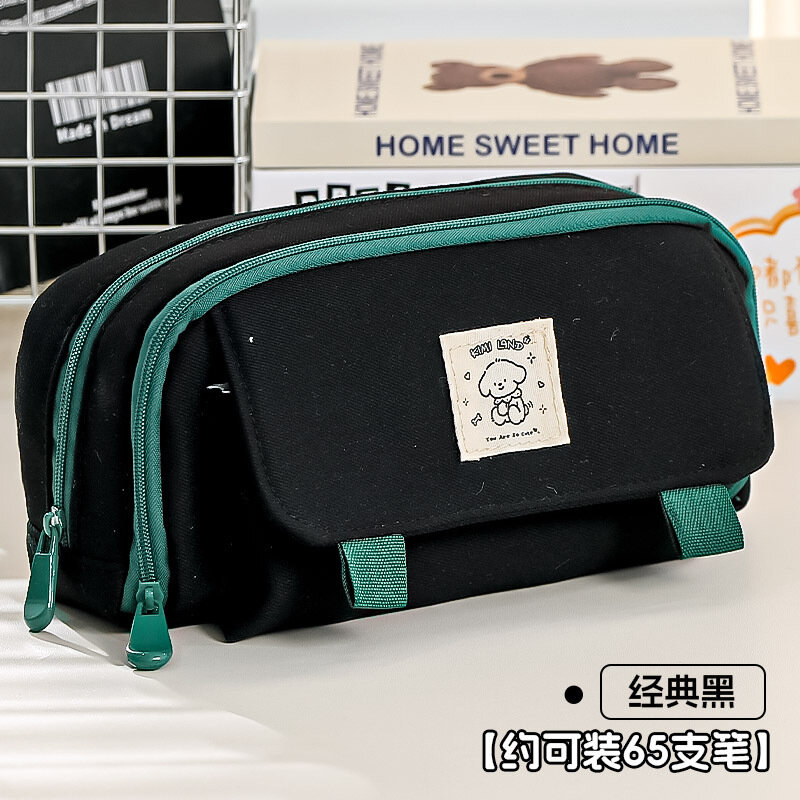 Большой пенал для девочек, простой многослойный пенал с большим отверстием, универсальный пенал для студентов, оптовая сумка для карандашей