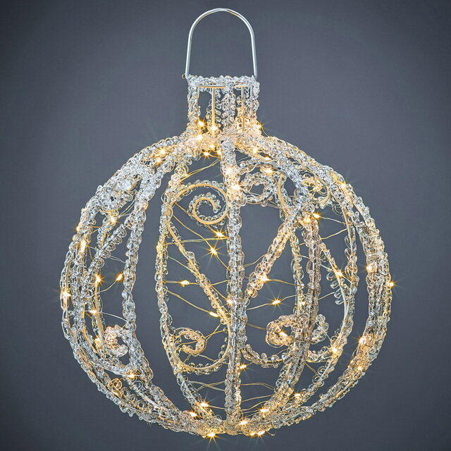 Светодиодный шар Dentelle de Glace 30 см, 80 теплых белых LED ламп, акрил, IP44, Winter Deco, 4060442