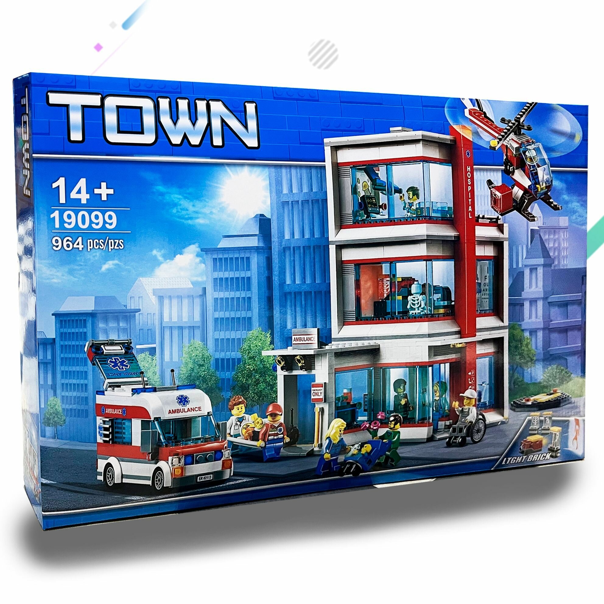 Конструктор Cити Городская бoльница 19099 Набор Cities 964 деталей