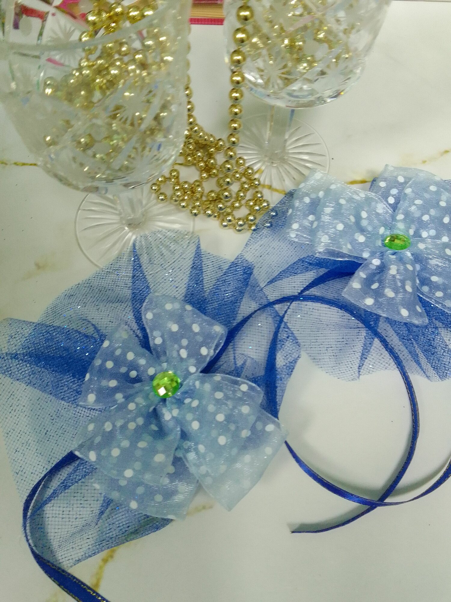 Бутоньерки "Банты на любой праздник", на руку, универсальные, текстиль, 2 шт