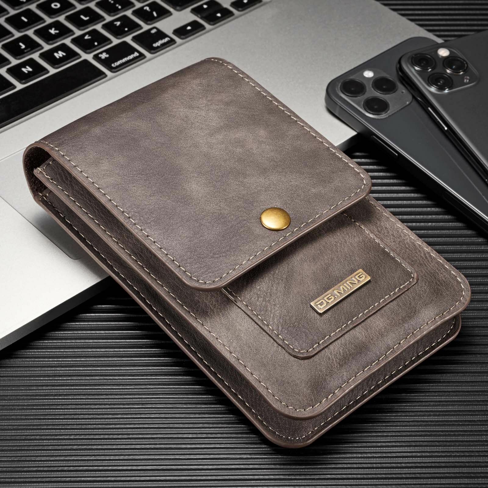 DG.MING Роскошный кожа ретро кошелек для телефона на пояс и держатель для карт; внутренний размер L (193x108x20 мм)