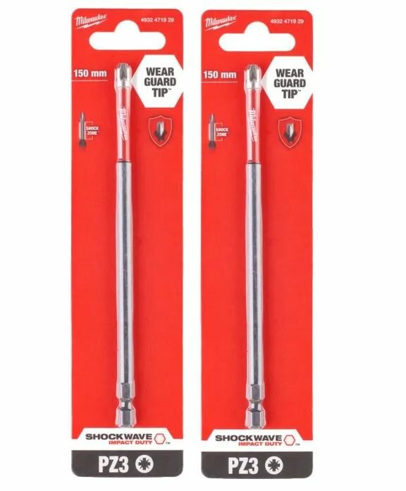 Бита SHOCKWAVE (150 мм; PZ3, 2 шт) Milwaukee