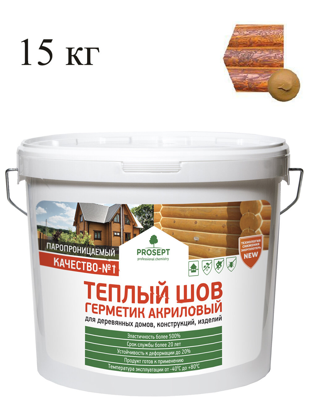 Герметик шовный акриловый Prosept медовый 15 кг