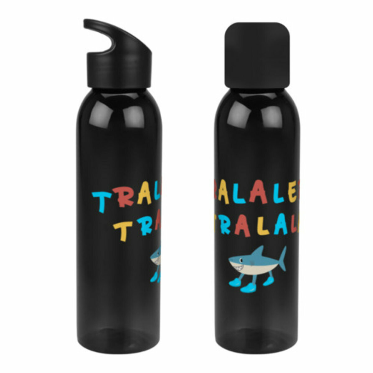 Бутылка для воды «Акула в кроссовках, мем, тралалеро тралала» (черный)