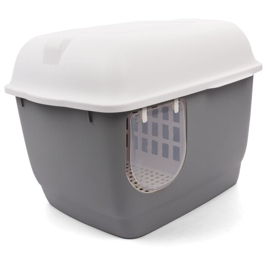 Туалет для кошек Triol HYGIENE "Лабиринт" закрытый, совок в комплекте, серый/белый 575*440*440мм