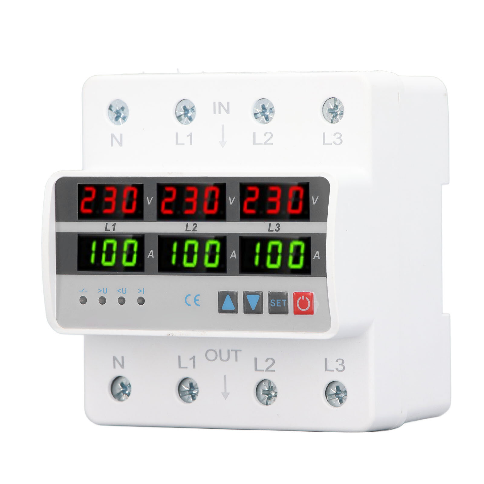 Защитное устройство переменного тока на DIN-рейку с автоматическим сбросом и ограничением тока, 3 фазы, 100А, AC220V 380V