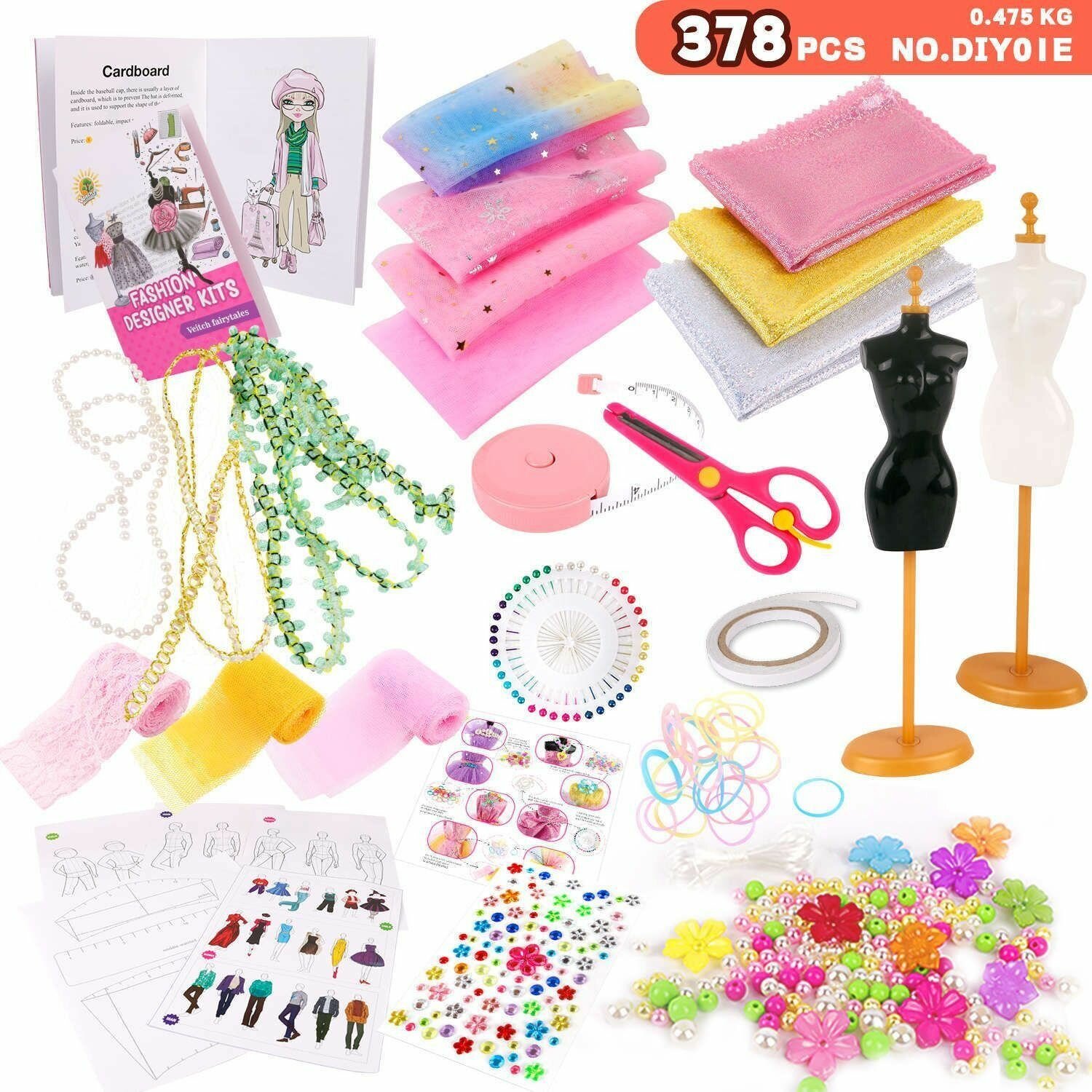 Набор для шитья кукольной одежды, Одежда для барби набор , рукоделия и творчества для девочек "Юный дизайнер и модельер" детский в подарок