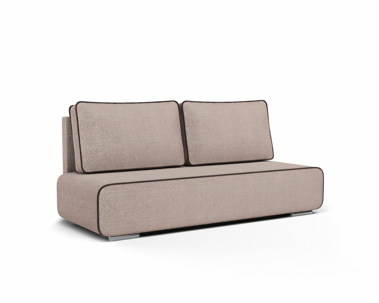 Диван еврокнижка Mebel-ars Марк Рогожка бежевая + кордрой коричневый