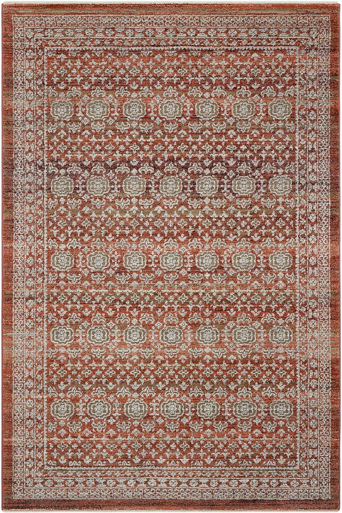 Ковер Cool Hali Hanedan 0016 винтажный 160x240 см Пряный гранат (терракотовый, бежевый) с классическим узором