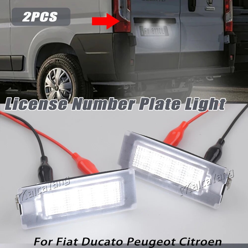6350AX 6350Z3 2 шт, белый светодиодный светильник номерного знака без ошибок для Fiat Ducato для Citroen Jumper для Peugeot Boxer