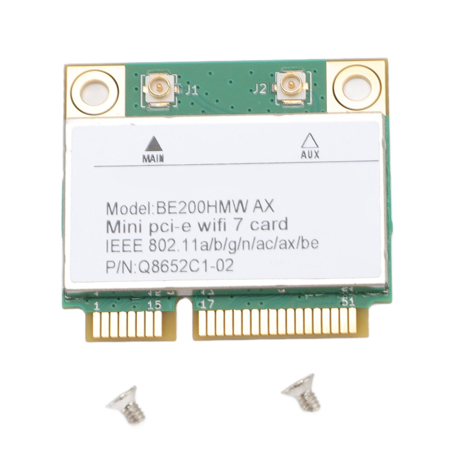 Mini PCI E Wi -Fi 7 Card 8774MBPS 2 полоса гигабитной беспроводной сетевой карты BE200HMW для ПК без антенн