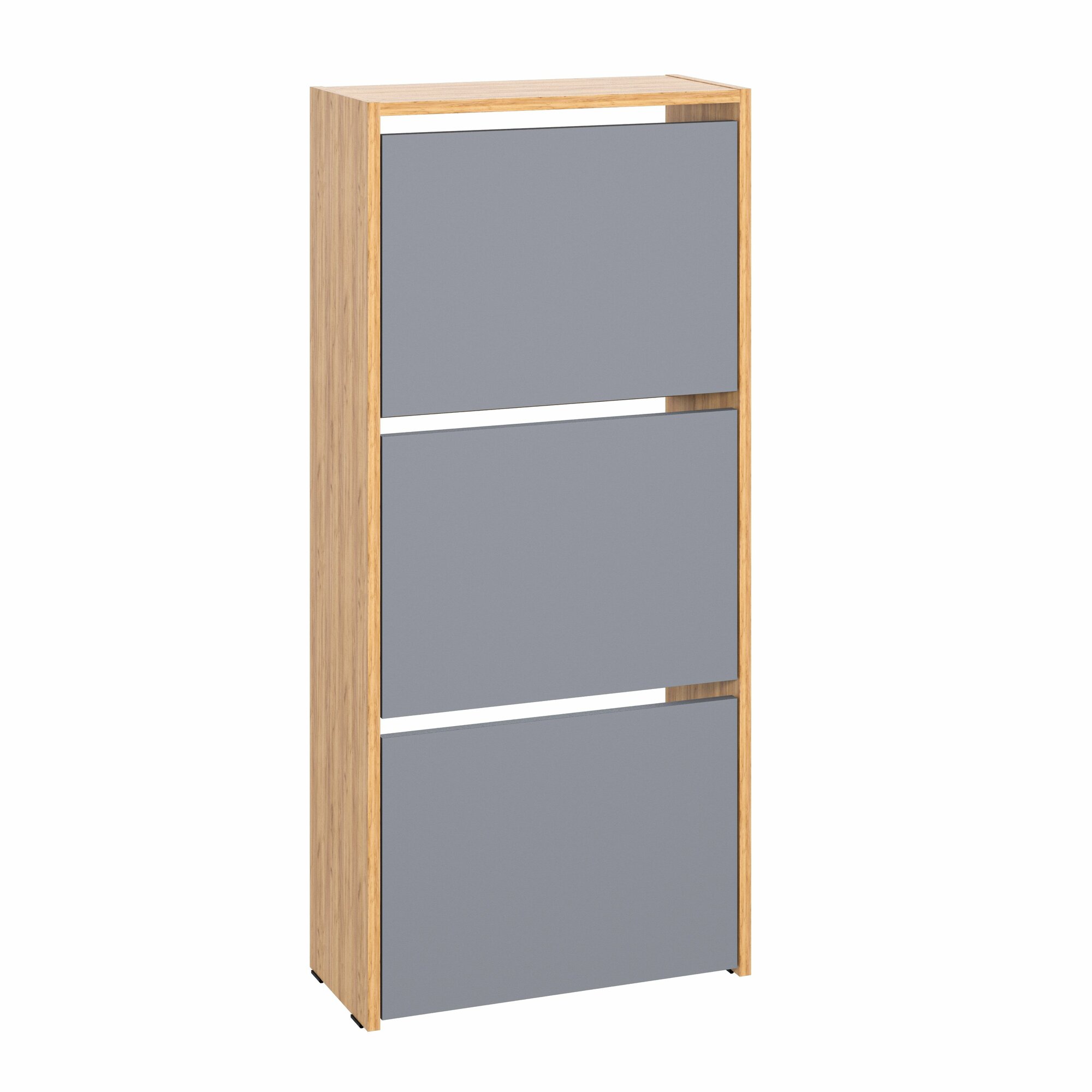 Обувница 3 секц лайт Дуб золотой крафт / Серый шифер/МК (Атмосфера)