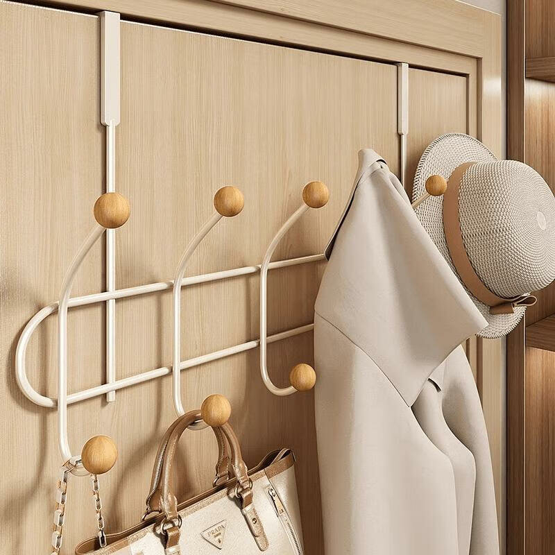 YOUQIN Strong Load-Bearing Door Hook, No Punching Clothes Hook, Wall-Mounted Hat Key Storage Rack