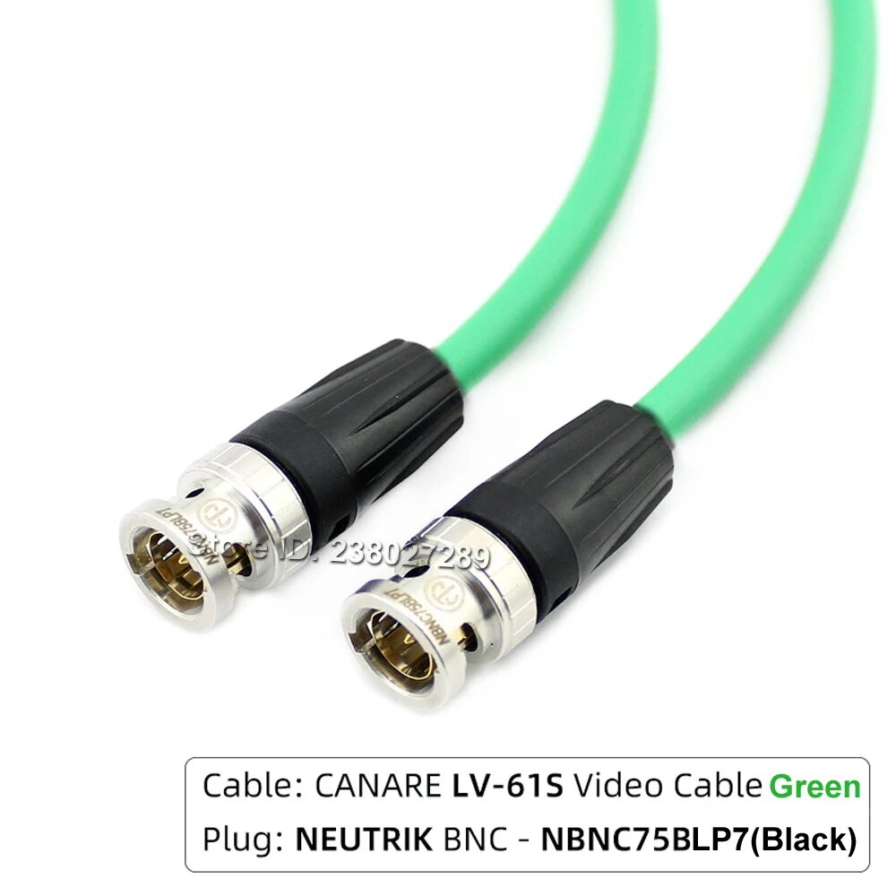 Коаксиальный кабель CANARE LV-61S HD SDI 75 Ohm с разъемами 1.5 Meter-4.9FT, Green Color Cable