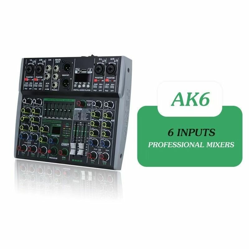 Диджейский микшерный пульт 4, 6, 8 каналов MA8CX USB аудио микшерный пульт music studio 99 sound DSP