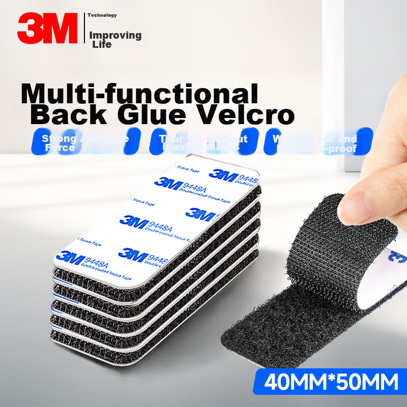 3M Velcro, Self-Adhesive Strong Adhesive for Home And Car Use, Hook And Loop Fastener, Heat-Resistant Foot Pad Fixing Tape, 9448A Velcro 40*50mm