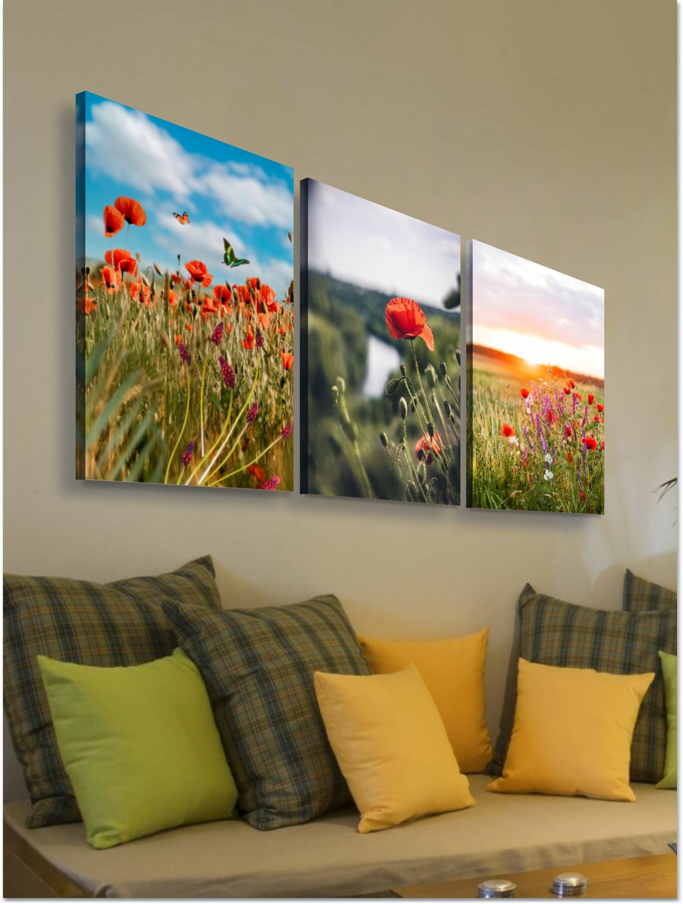 Картина Алые сияния модульная 50x70см 3шт.