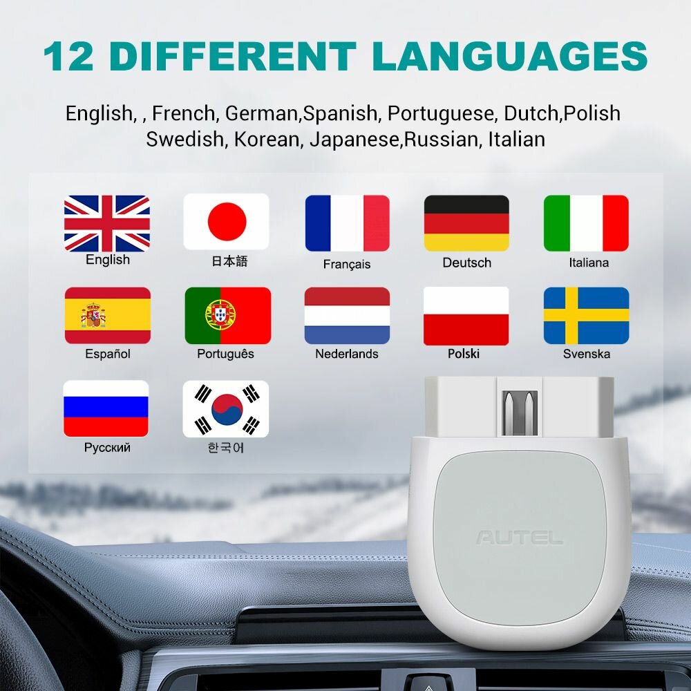 Сканер - считыватель Autel AP200 Bluetooth OBD2 с общесистемной диагностикой