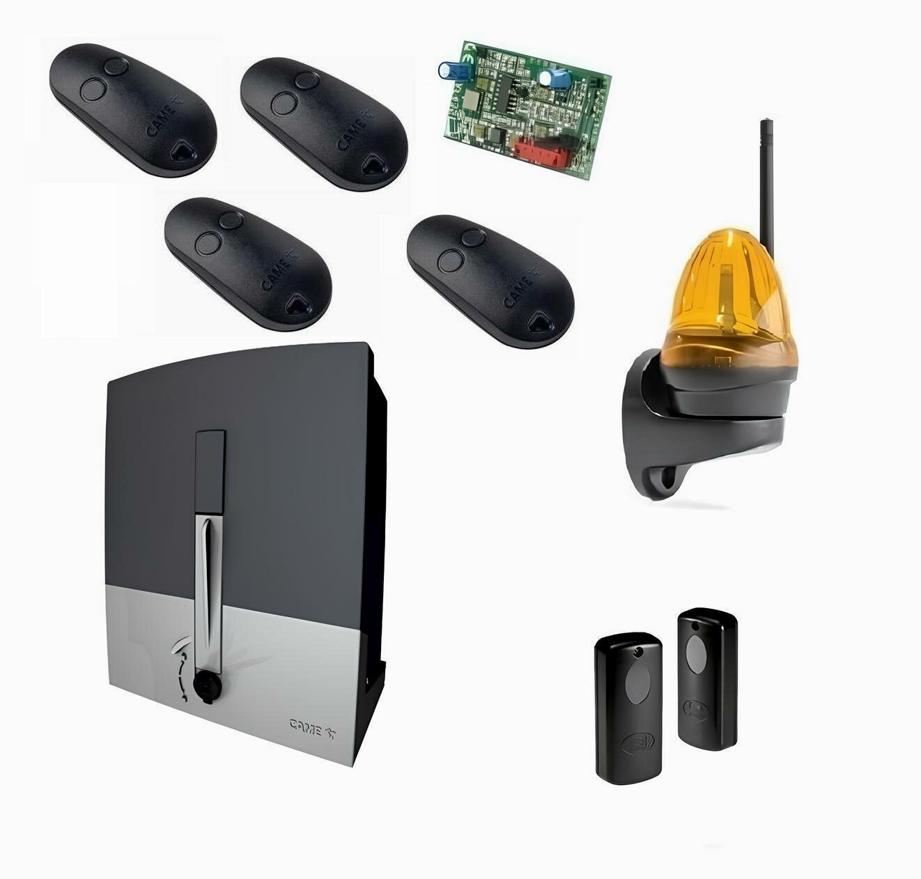 Автоматика для откатных ворот BXL04AGS FULL-K1-T4, комплект: привод, радиоприемник, 4 пульта, фотоэлементы, лампа