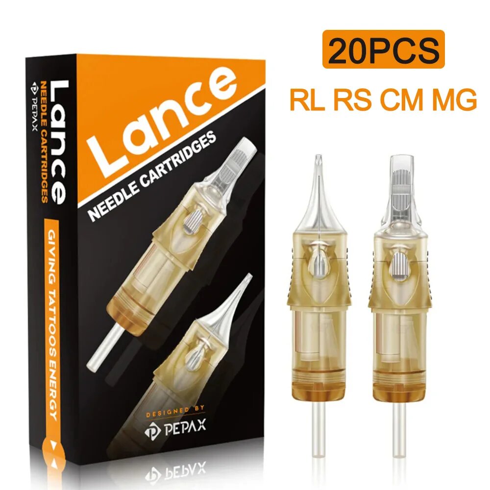 PEPAX Lance иглы для тату-картриджей RL/RS/RM/M1 20 шт. 10 0.3mm Taper 5mm, 9CM