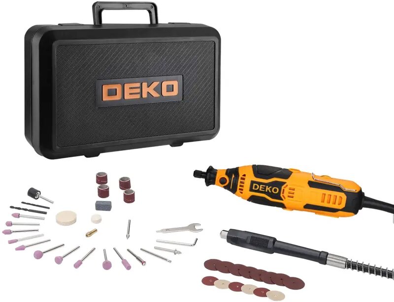 Гравер сетевой Deko ZKRT200E, 200 Вт и набор насадок 43 шт.