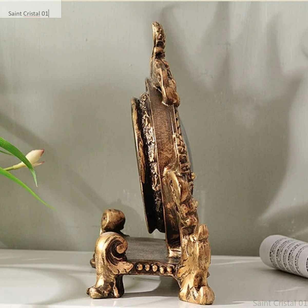 Часы настольные ретро бесшумные для интерьера, в комнату, для дома, электронные на батарейках циферблат Saint Cristal 01