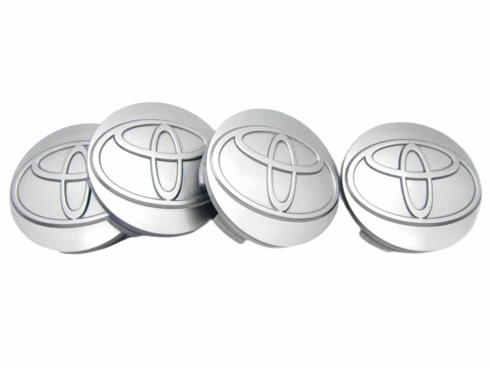 Колпачок, заглушка для литого диска СКАД Тойота, 56/51/12 мм, серебристый, комплект 4 шт.