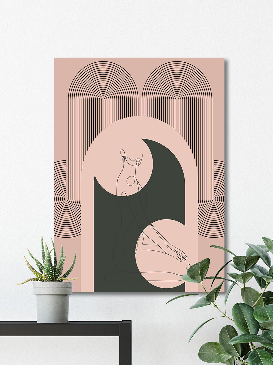 Сканди / Модерн, картина икеа / на стену для интерьера - черно белая, 40х60 см.