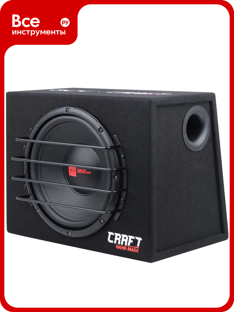 Сабвуфер ACV CRAFT B12A, Корпусной сабвуфер с динамиком 12 дюймов и увеличенной звуковой катушкой для потрясающего баса