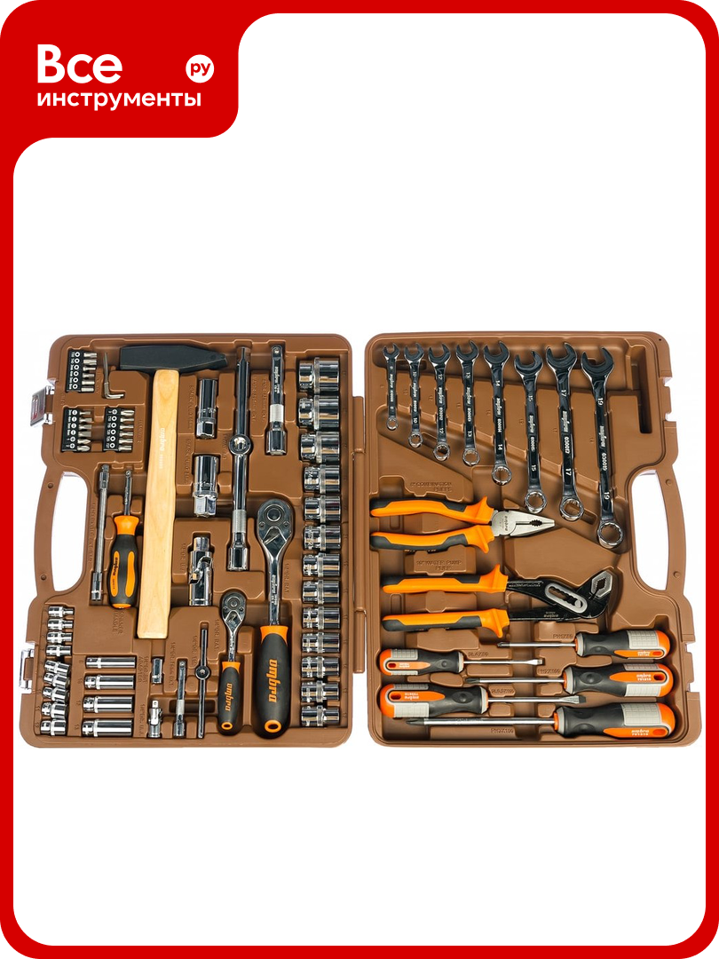 Универсальный набор инструмента 1/2"DR и 1/4"DR с 12-гранными головками 1/2"DR, 77 шт OMBRA OMT77S12, высокого качества