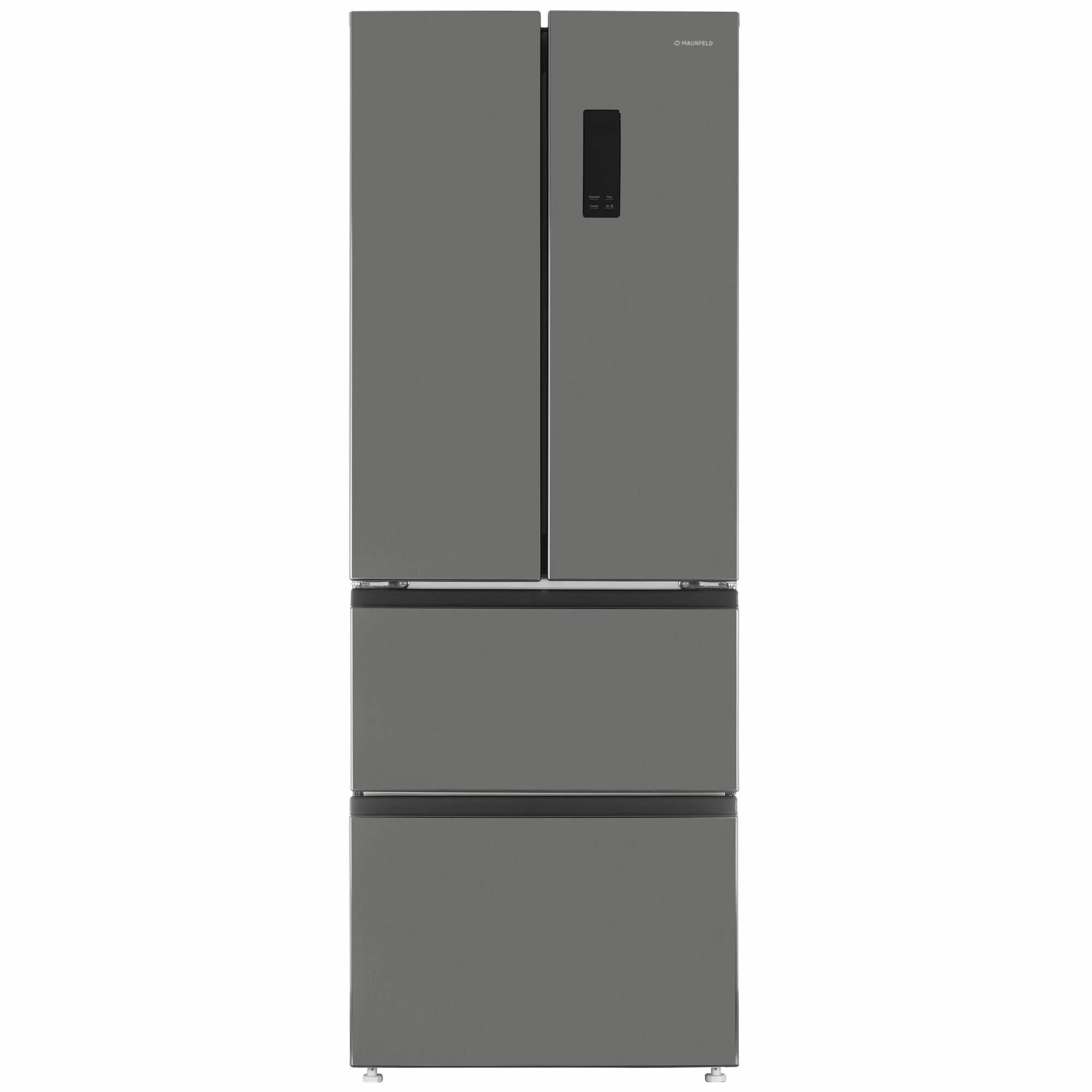 Холодильник Maunfeld MFF180NFSE01, No Frost, зона свежести, 3 камеры, серебристый