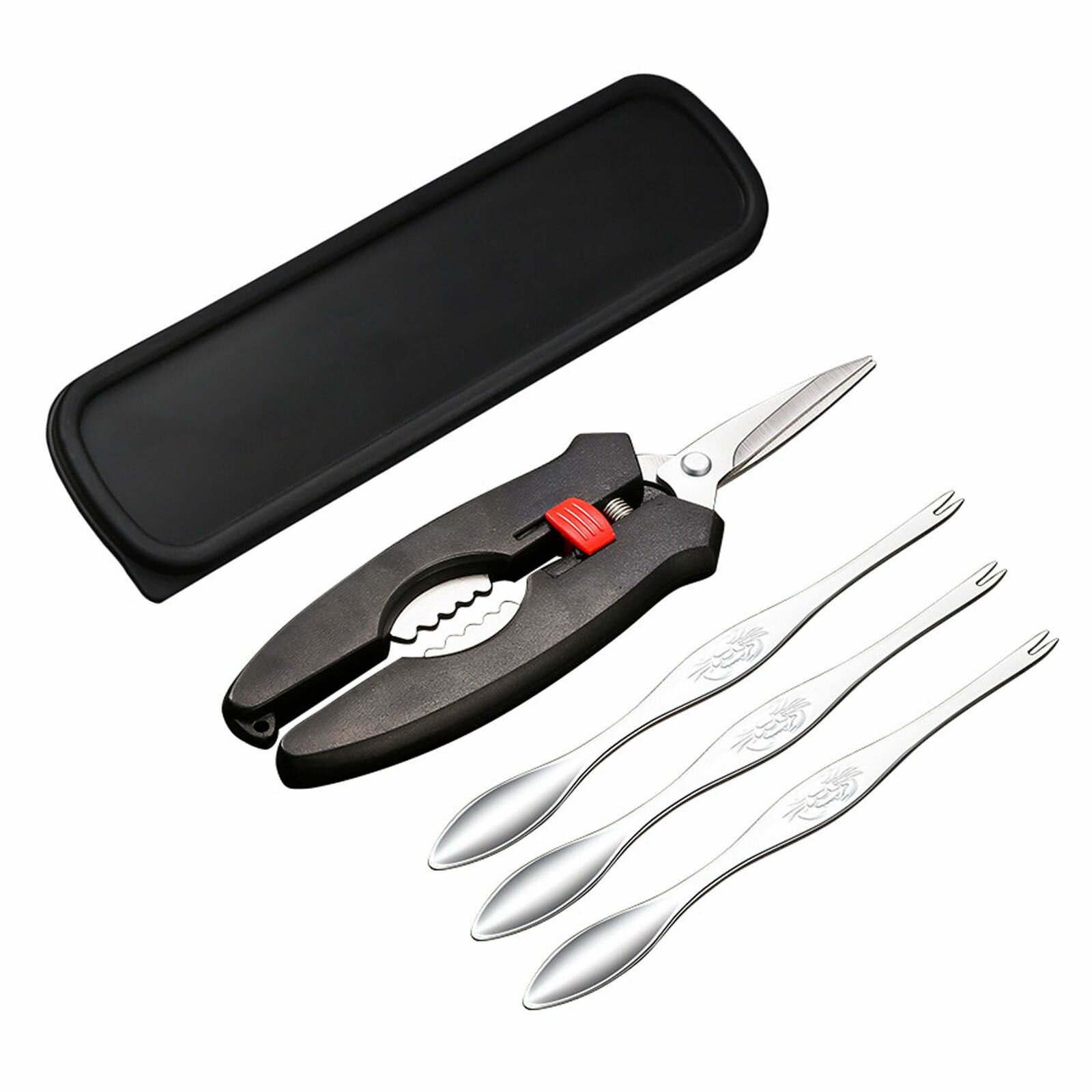 (1 комплект) Набор бытовых инструментов для поедания крабов из пяти частей, плоскогубцы чистки крабов, набор зажимов